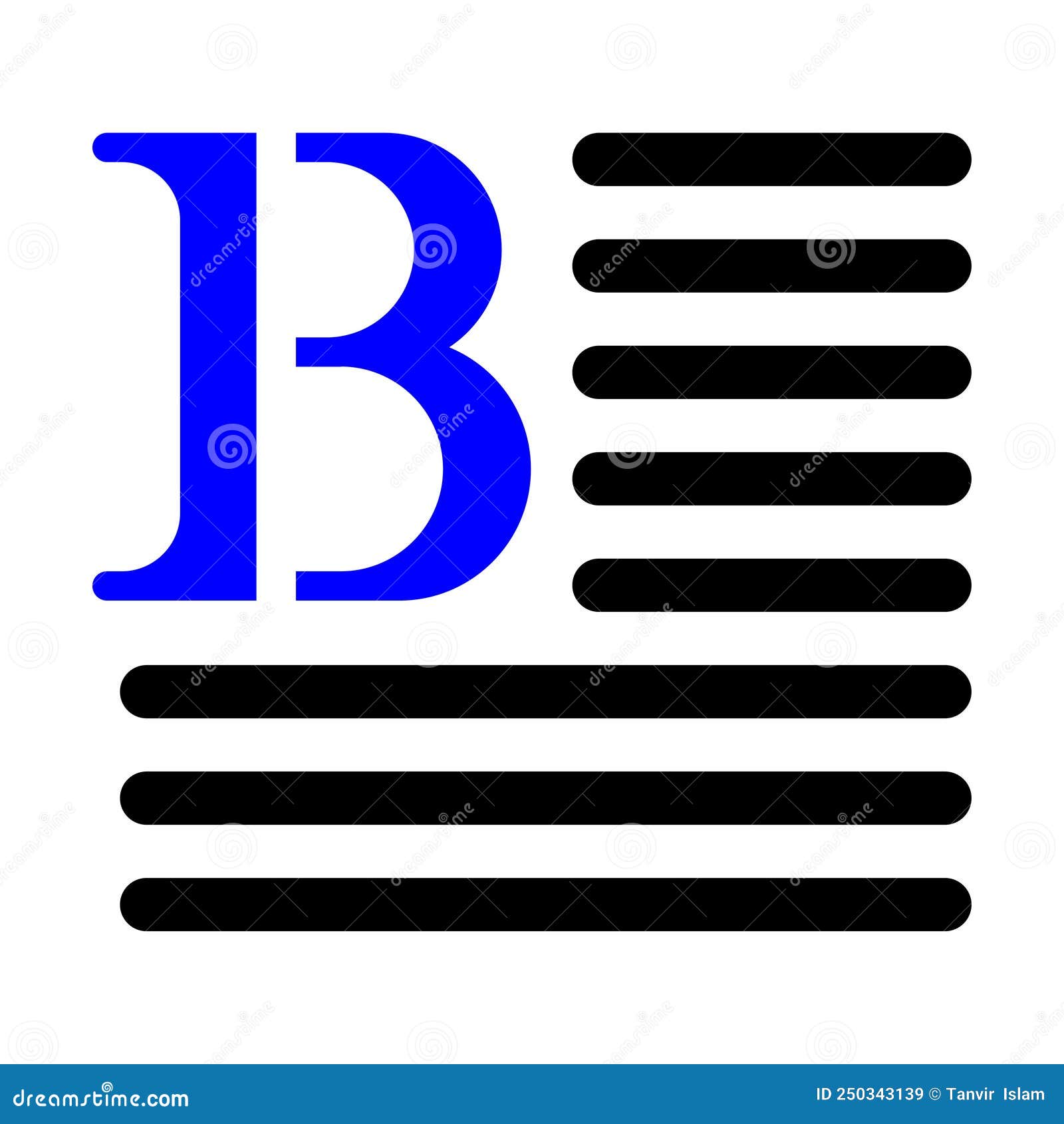 Bold Text Paragraph Icon stock vector. Illustration of graphic - 250343139