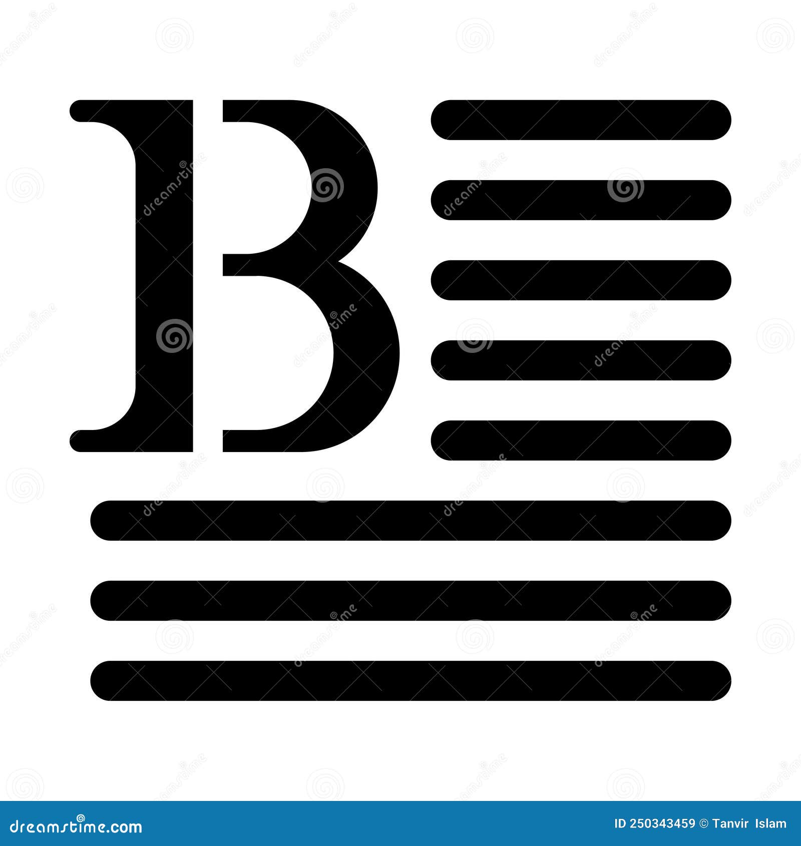 Bold Text Paragraph Icon stock vector. Illustration of editing - 250343459