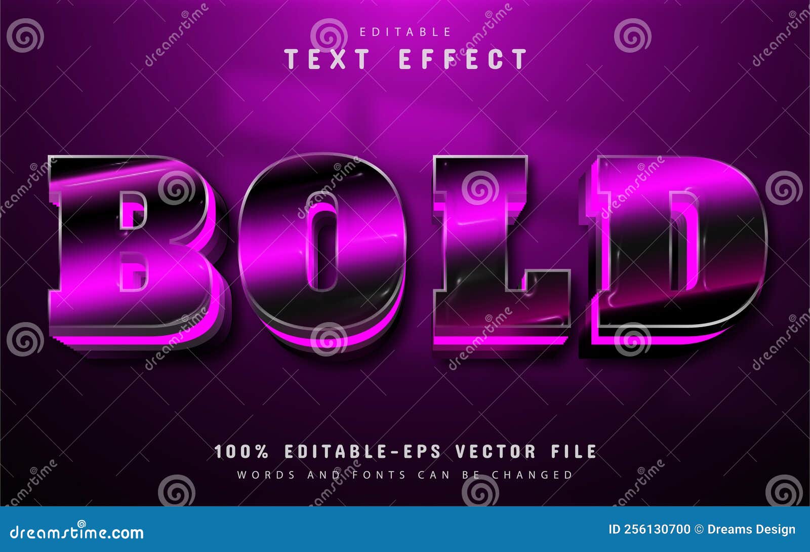 Bold Text, Purple Gradient Style Text Effect Stock Vector ...