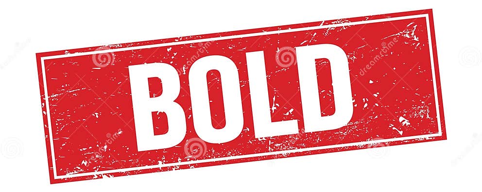 BOLD Text on Red Grungy Rectangle Stamp Stock Illustration ...