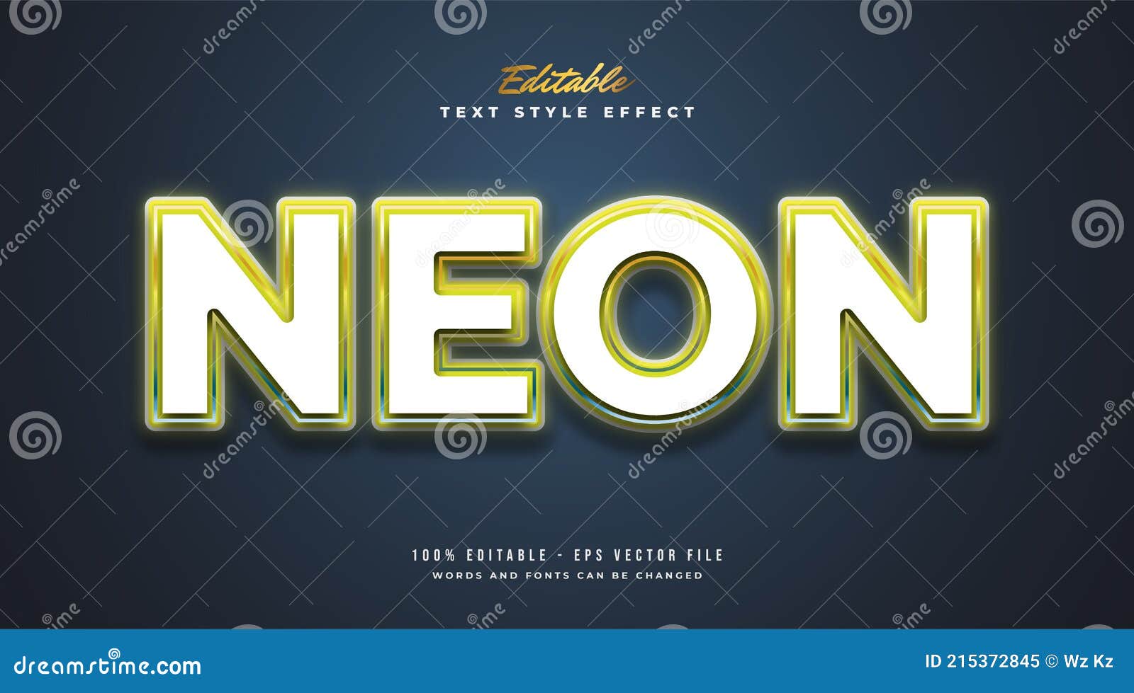 Bold Text Style with Embossed and Glowing Effect Stock Vector ...