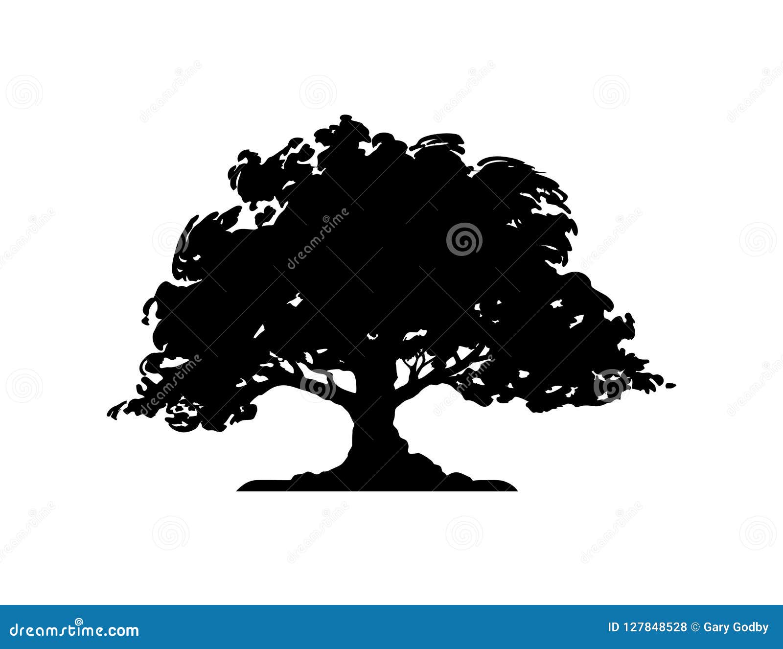 Bold Tree Silhouette Vector Design Stock Illustration - Illustration of ...