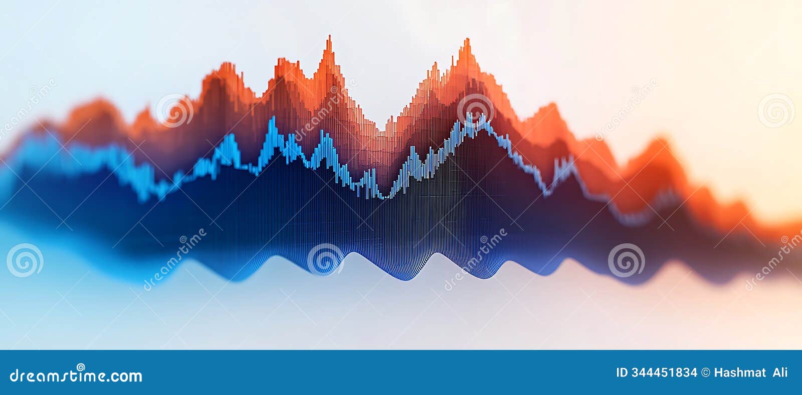 Bold Trendline Chart with Gradient Accents on White Backdrop Stock ...