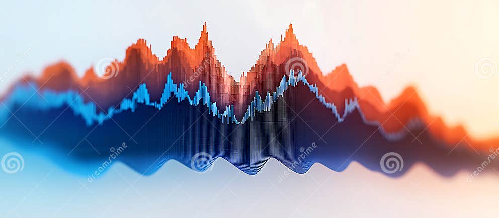 Bold Trendline Chart with Gradient Accents on White Backdrop Stock ...