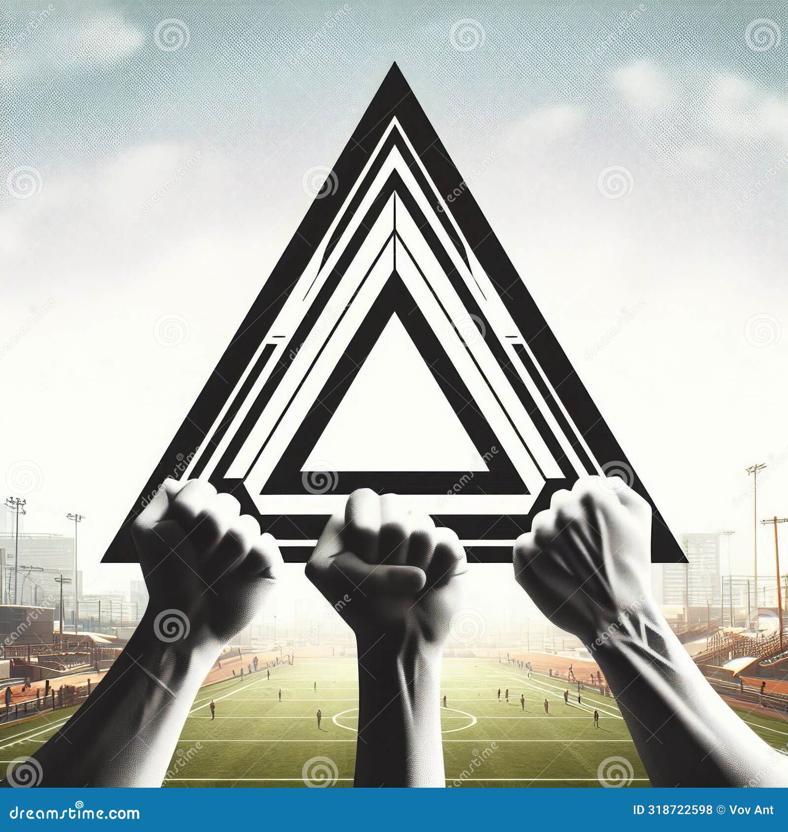 Bold Triangle a Bold and Triangular Outline, with Clean Line Stock ...