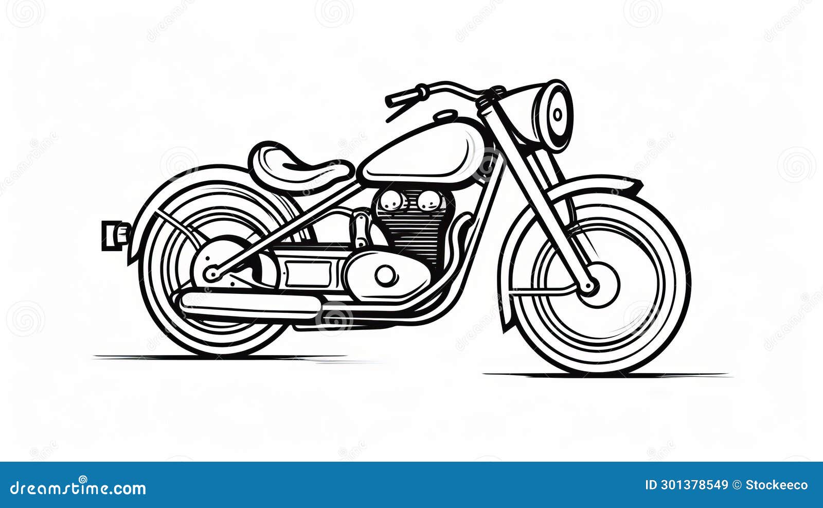 Bold Uhd Motorcycle Line Drawing Tattoo on White Background Stock ...