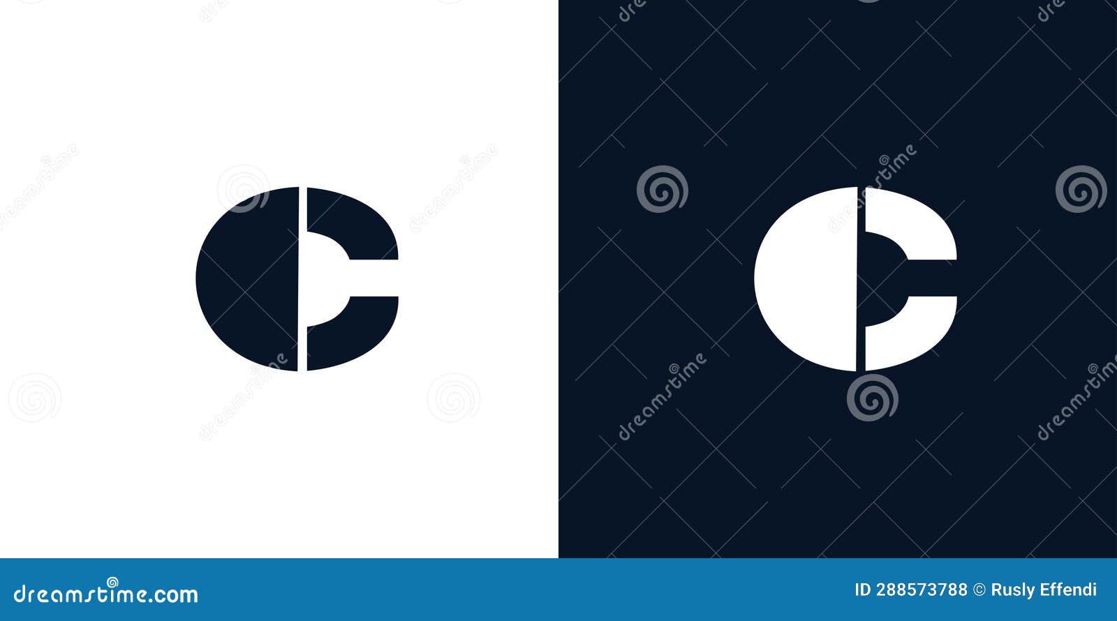 Bold and Unique Letter C Initials Logo Design Stock Vector ...