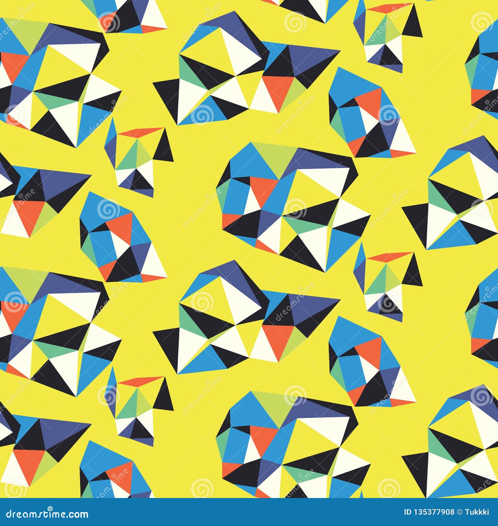 Bold Vector Pattern with Composition of Geometric Shapes Stock Vector ...