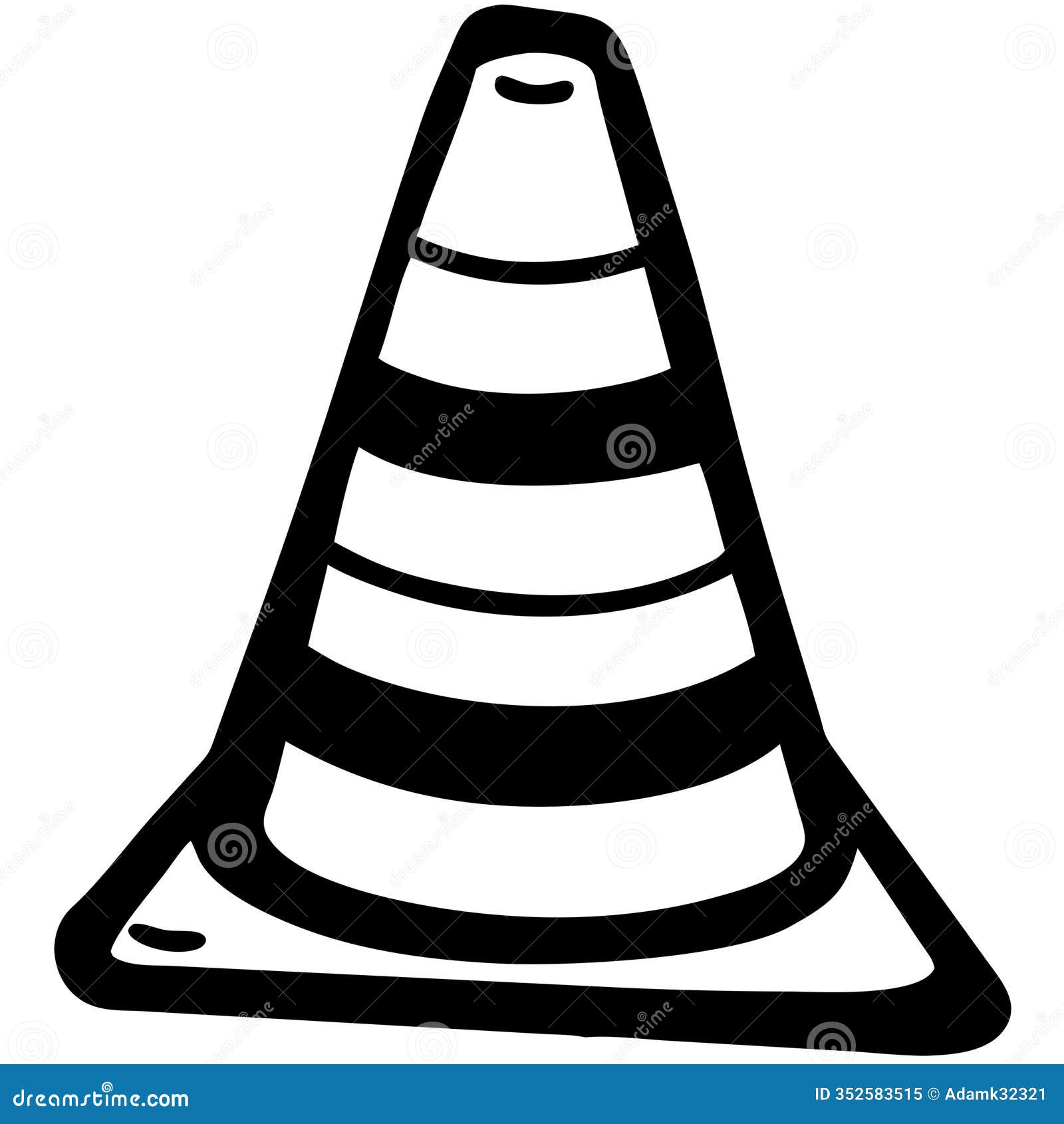 Bold Vector Traffic Cone Illustration for Safety and Construction ...