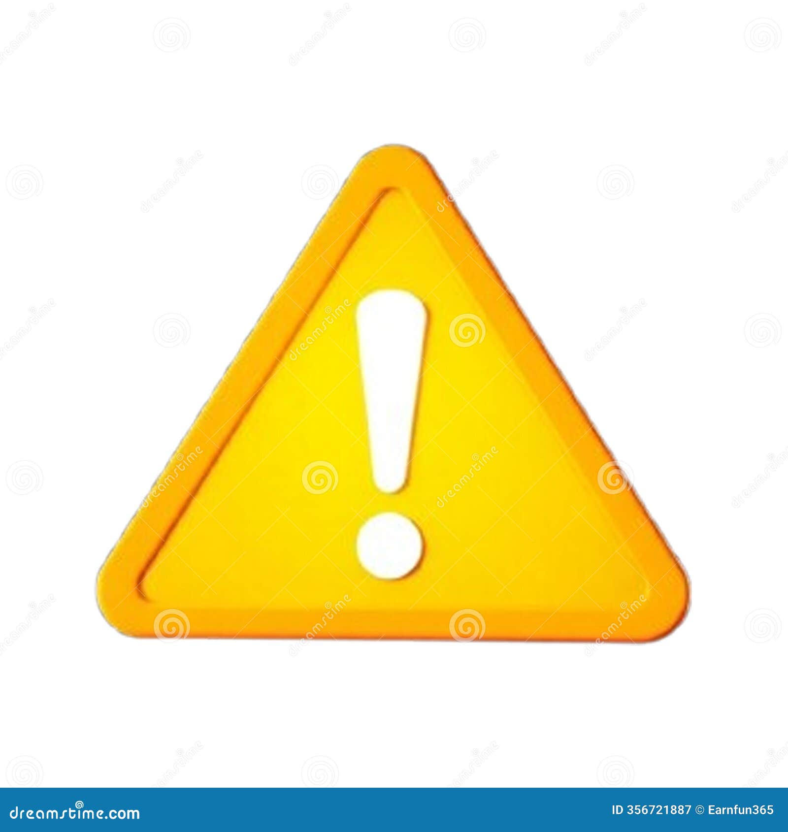 A Bold, Vibrant 3D Caution Symbol Featuring a Triangular Shape Stock ...
