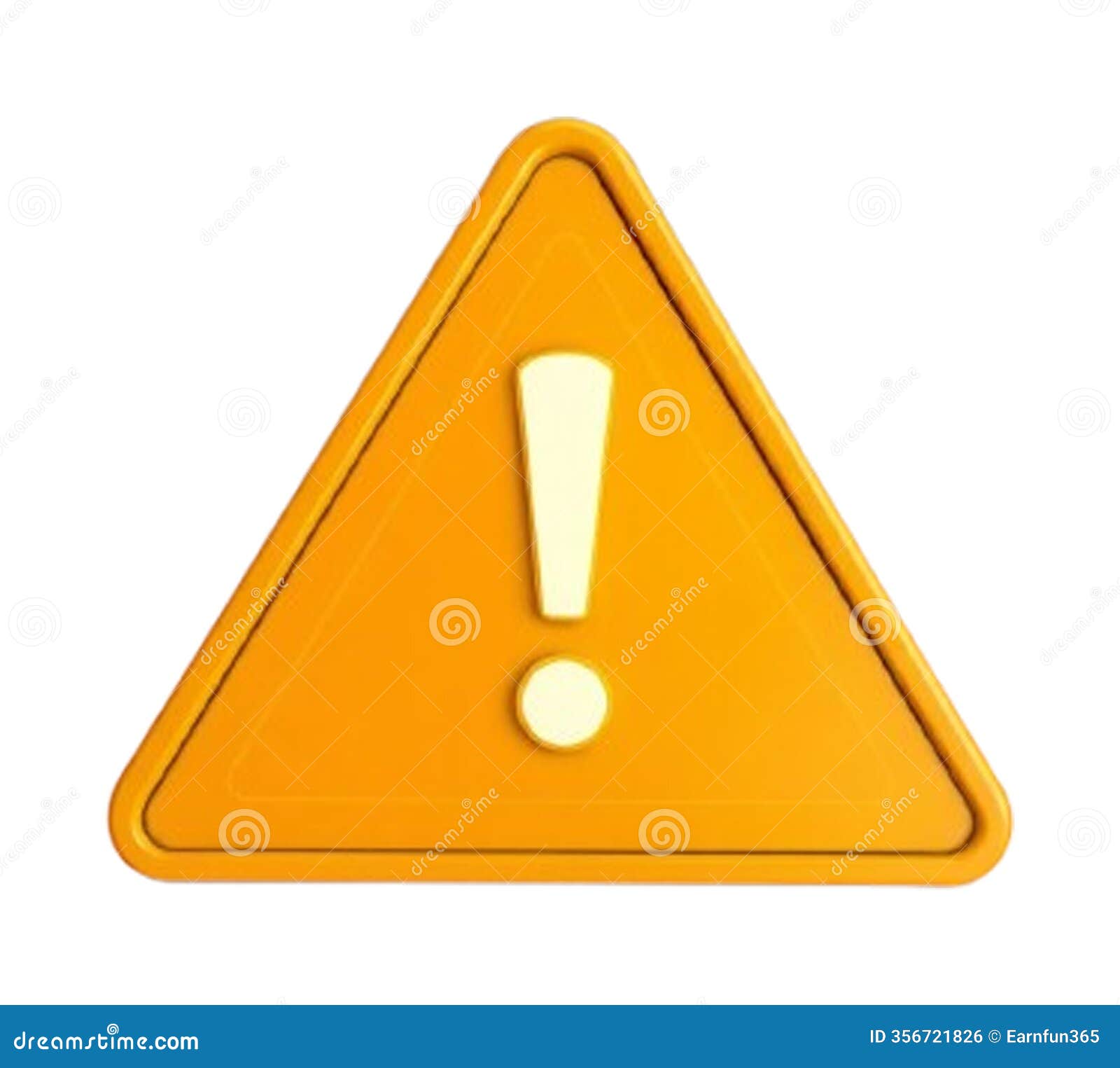 A Bold, Vibrant 3D Caution Symbol Featuring a Triangular Shape Stock ...