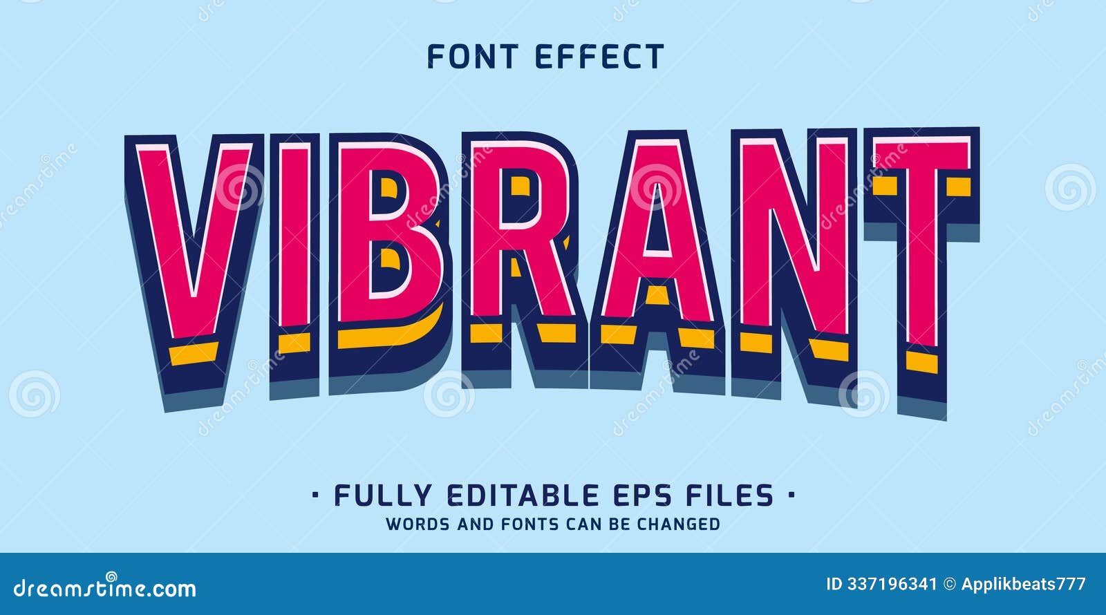 Bold and Vibrant 3D Text Effect with Lower Arch Stock Vector ...