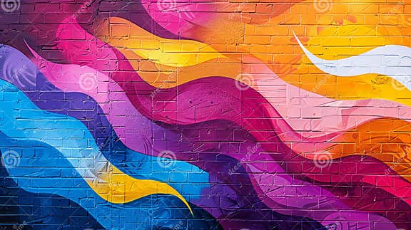 Bold, Vibrant Mural with Stunning Visual Impact, Ai Generated Stock ...