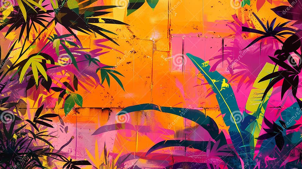 Bold, Vibrant Mural with Stunning Visual Impact, Ai Generated Stock ...