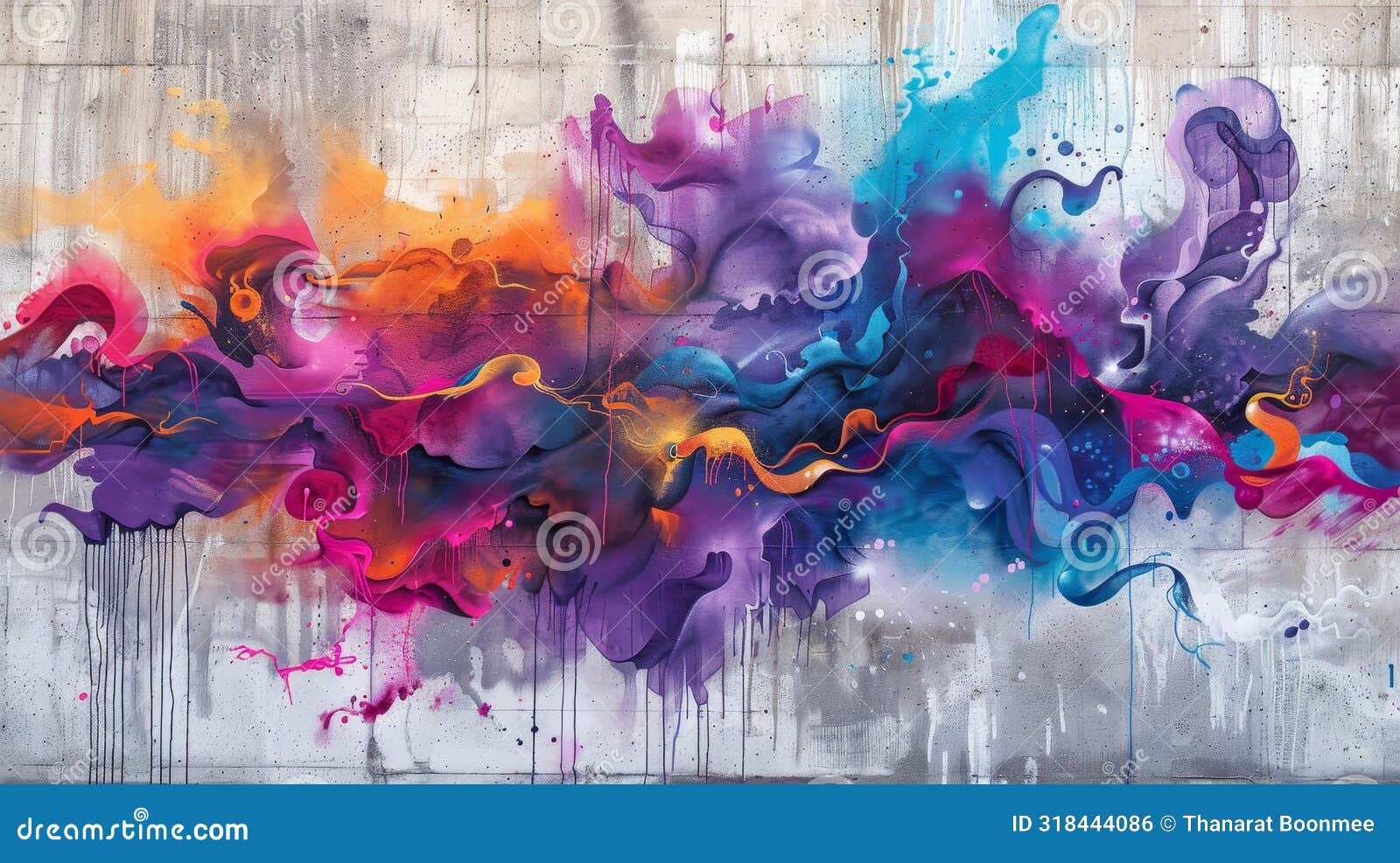 Bold, Vibrant Mural with Stunning Visual Impact, Ai Generated Stock ...