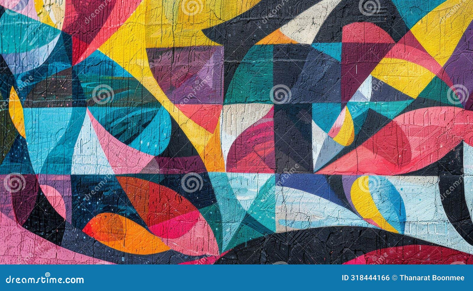 Bold, Vibrant Mural with Stunning Visual Impact, Ai Generated Stock ...