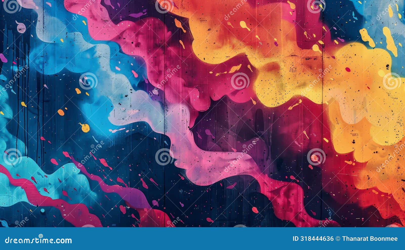 Bold, Vibrant Mural with Stunning Visual Impact, Ai Generated Stock ...