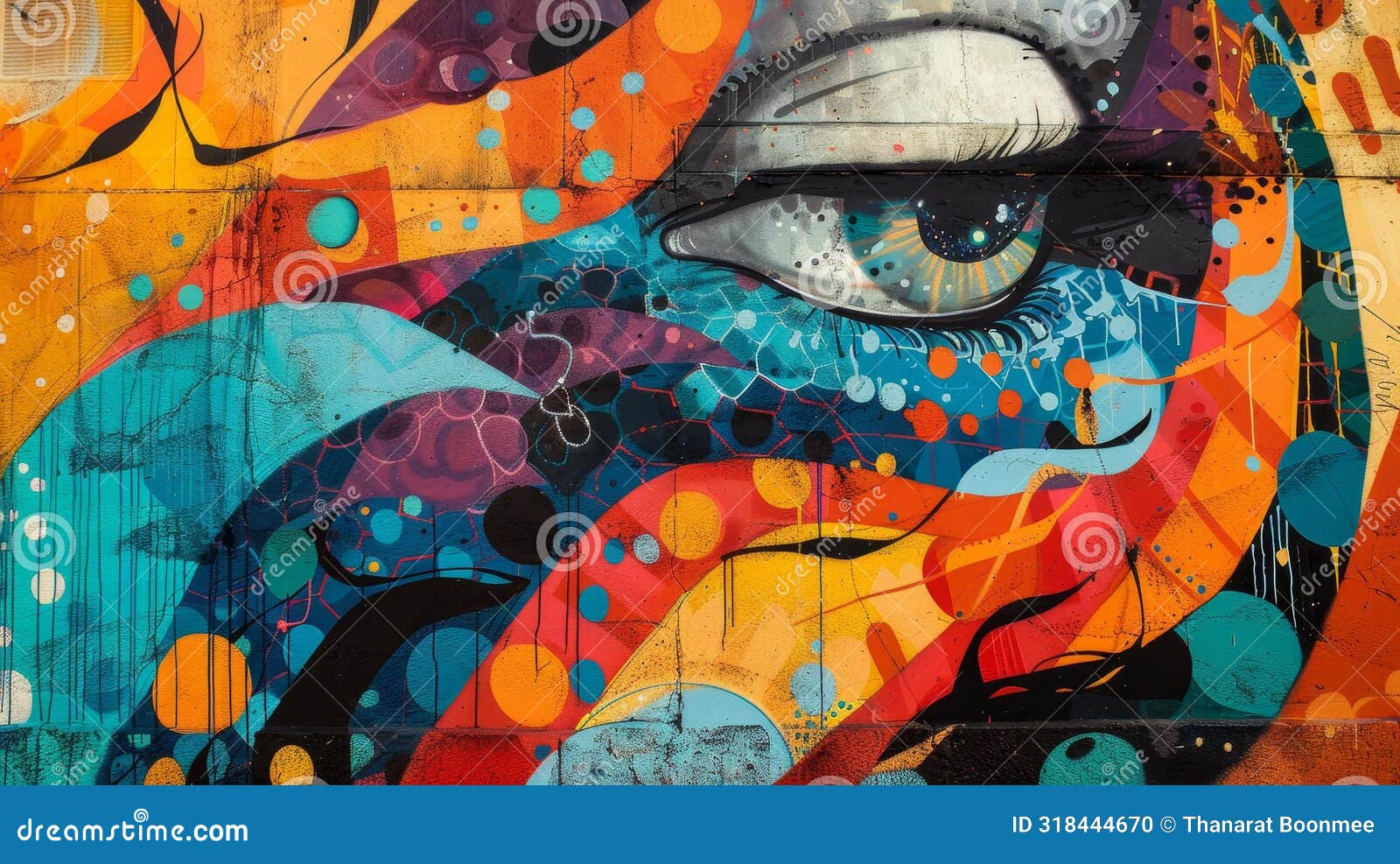Bold, Vibrant Mural with Stunning Visual Impact, Ai Generated Stock ...