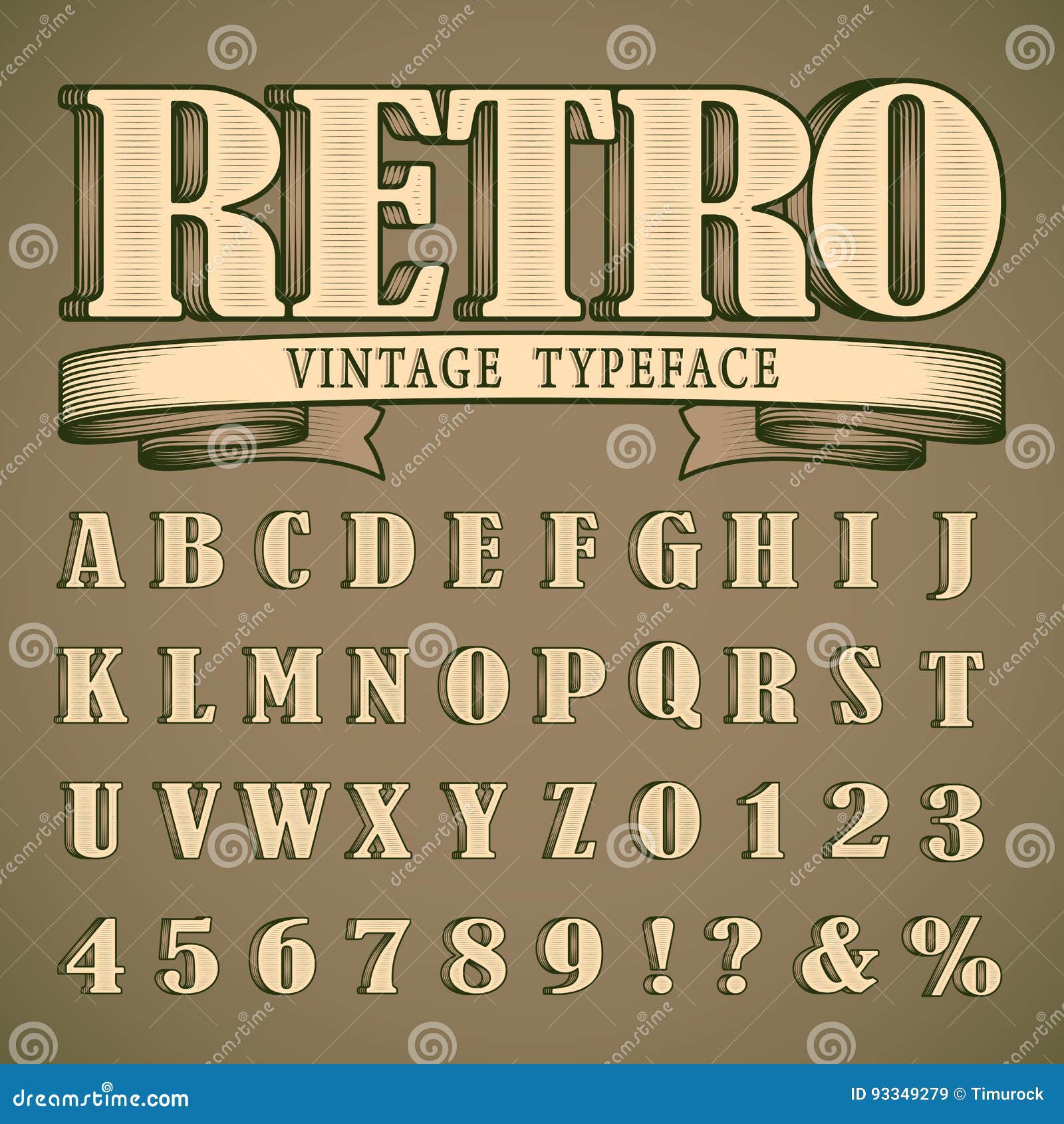 Bold Vintage Font stock vector. Illustration of poster - 93349279 Bold Vintage Font stock vector. Illustration of poster - 93349279
