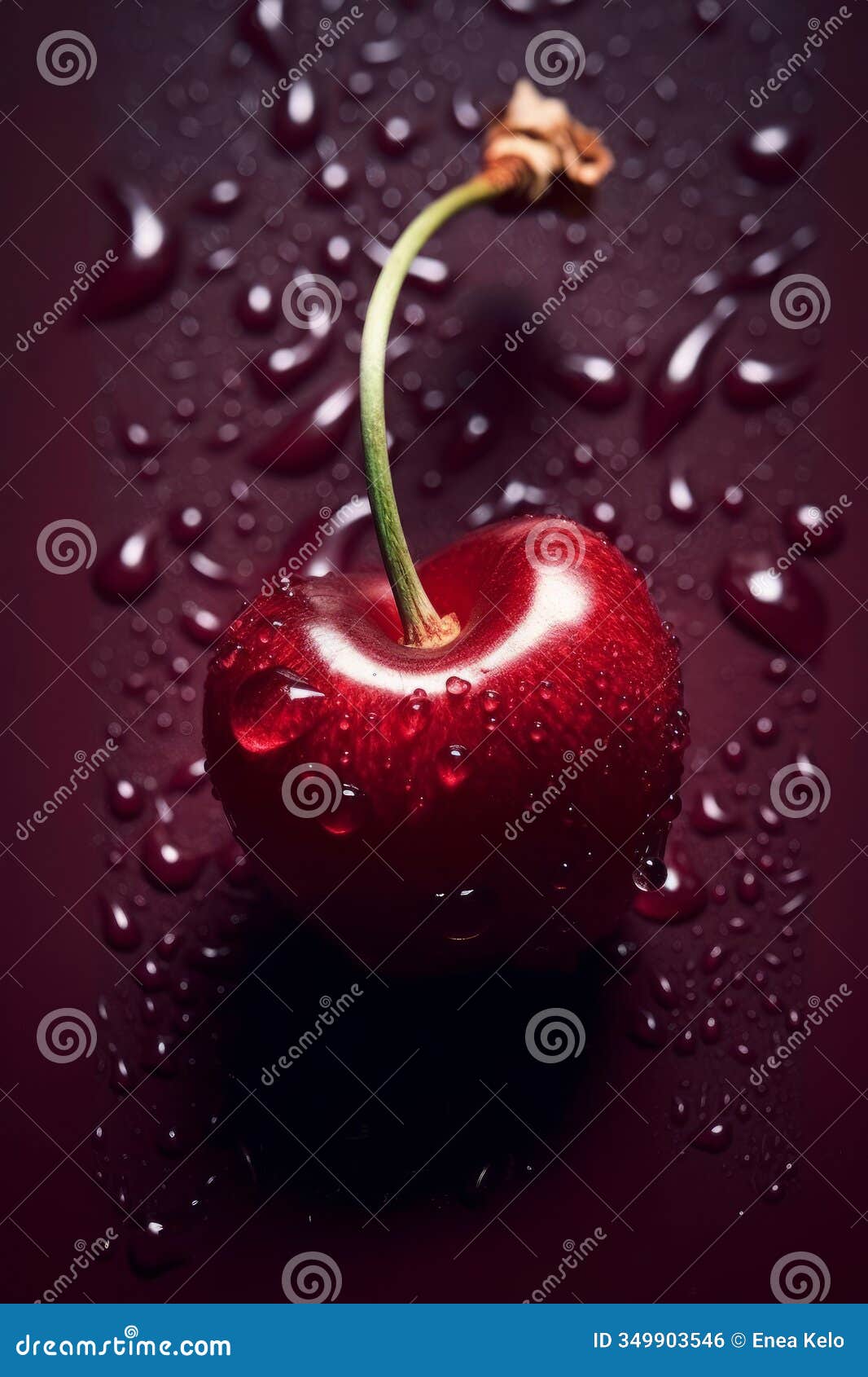 Cinematic Cherry with Water Splashes Stock Illustration - Illustration ...