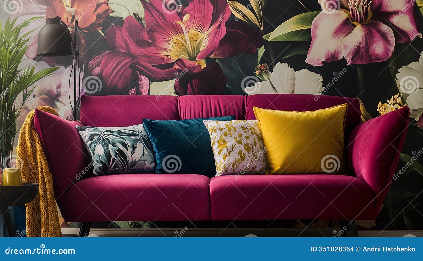 A Bold Wallpaper Featuring Oversized Floral Patterns in a Feature Wall ...