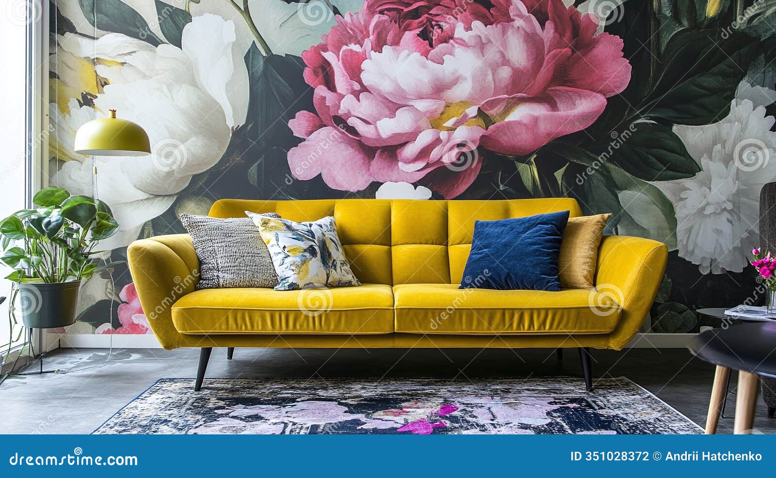 A Bold Wallpaper Featuring Oversized Floral Patterns in a Feature Wall ...