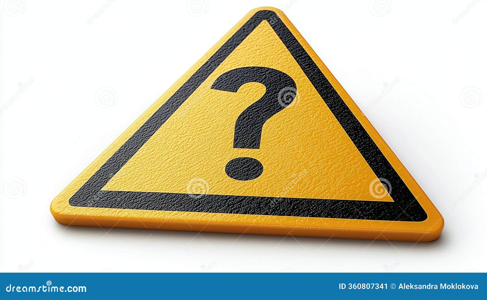 Bold Warning Sign Features Bright Yellow Triangle Black Question Mark ...