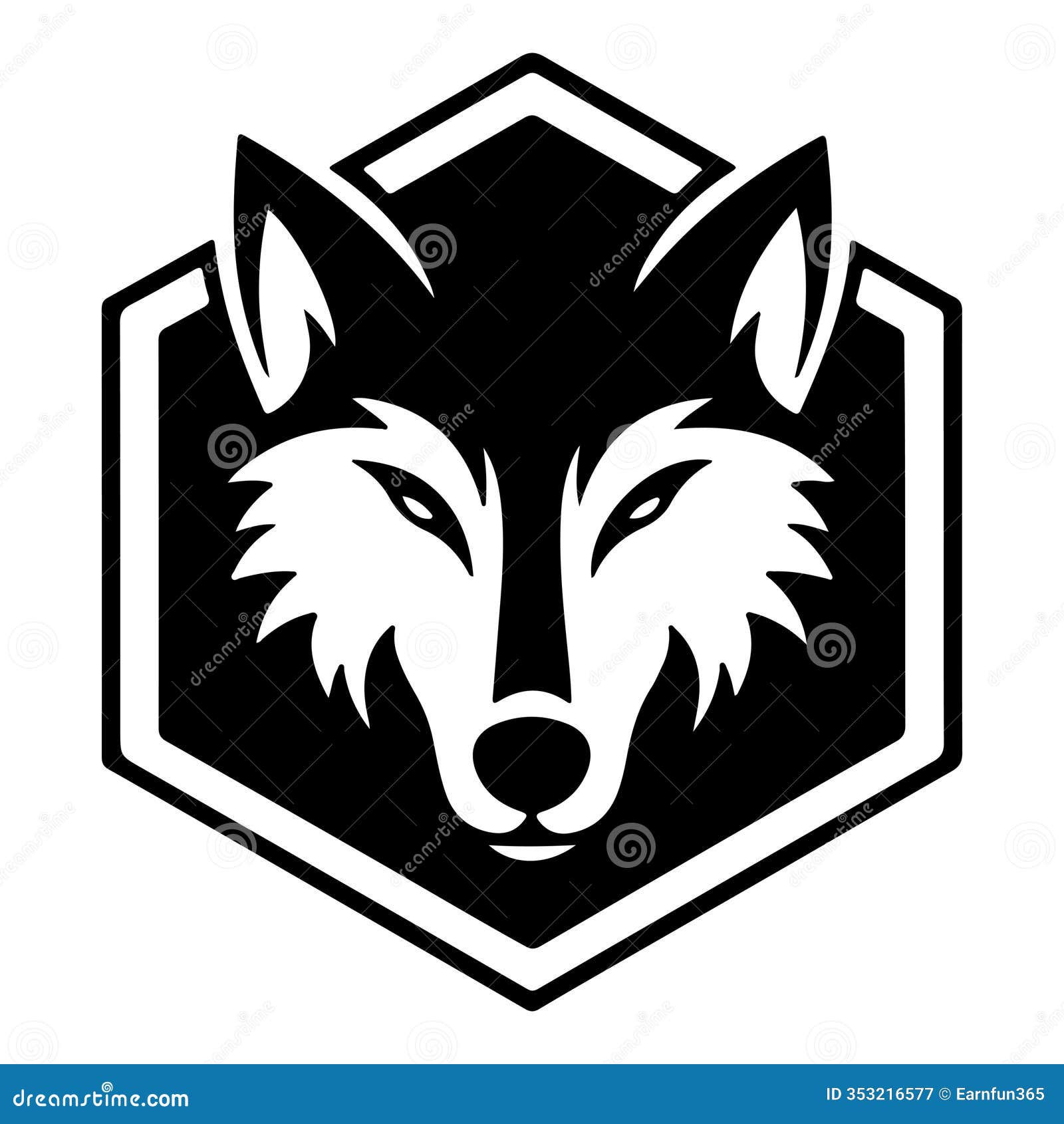 A Bold Wolf Head Vector Silhouette | CartoonDealer.com #353216594