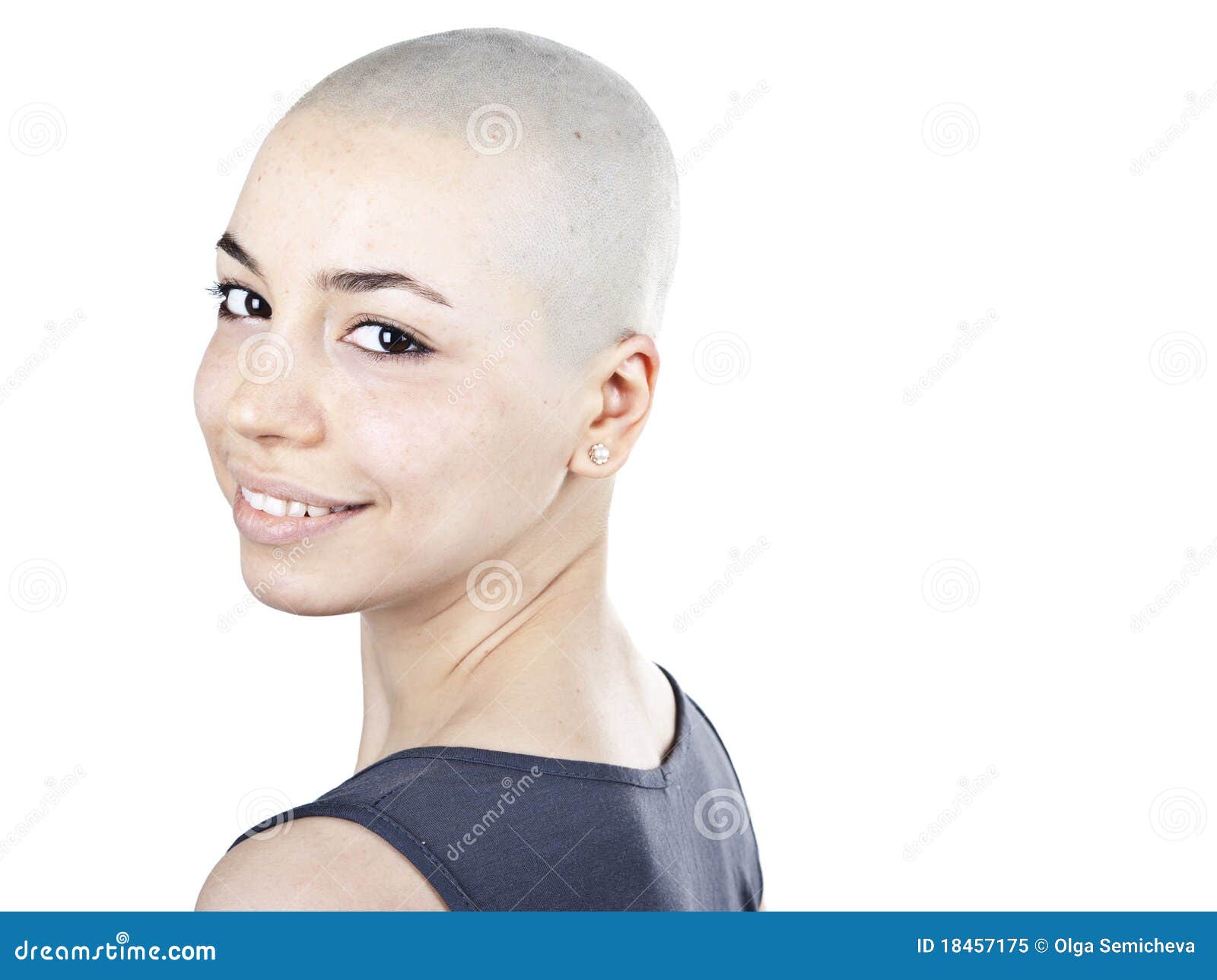 Bold woman stock image. Image of smile, beautiful, shaved - 18457175