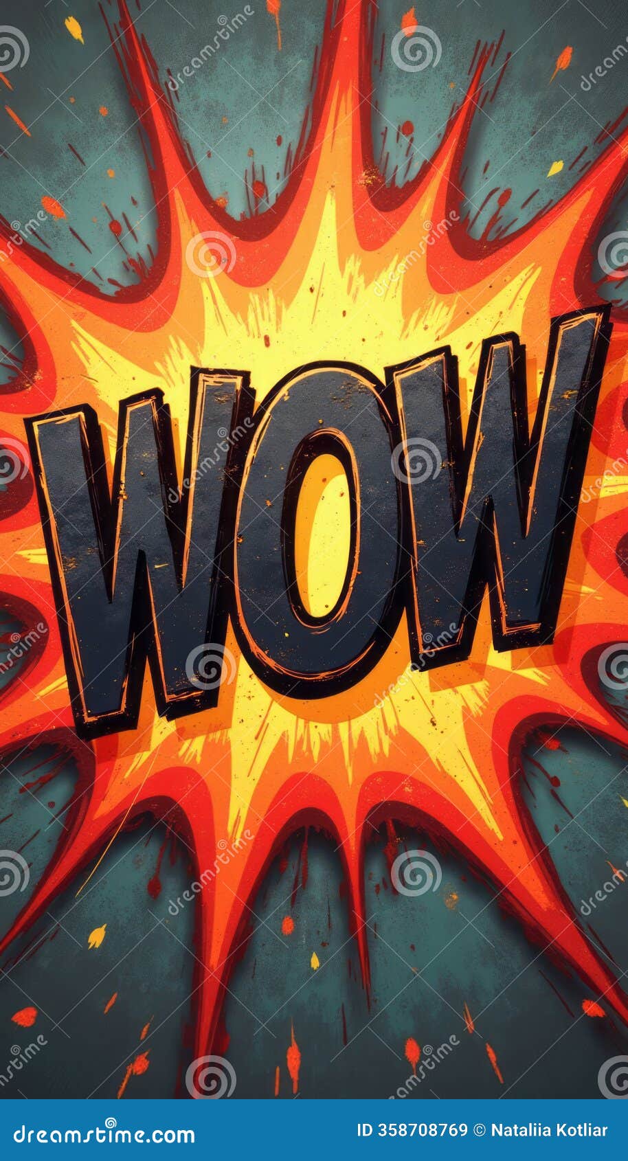 Bold WOW explosion graphic stock image. Image of captivating - 358708769