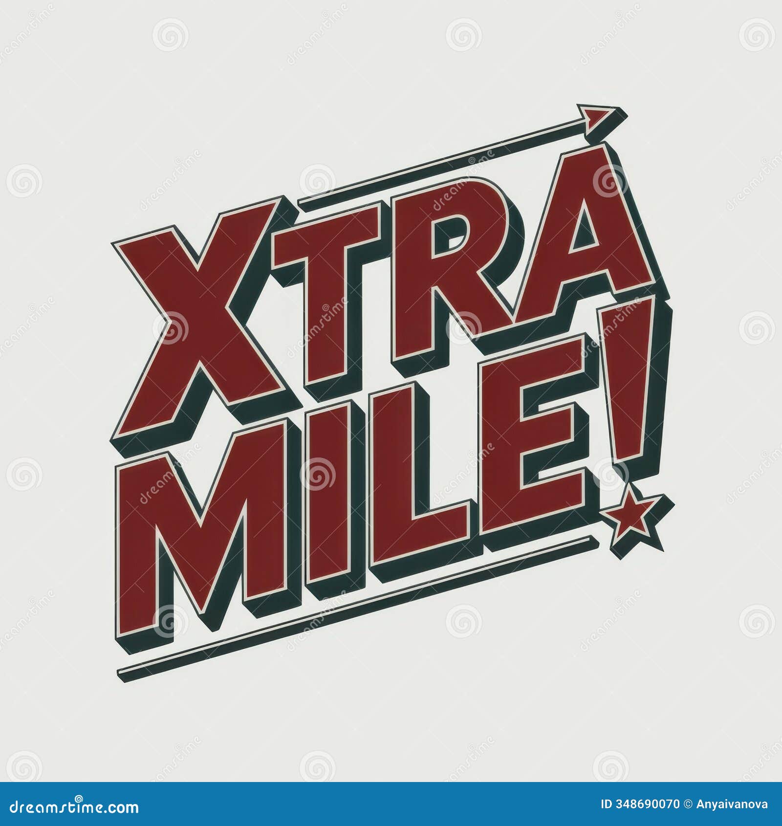 Bold Xtra Mile Typography with Dynamic Arrow and Star Elements Stock ...