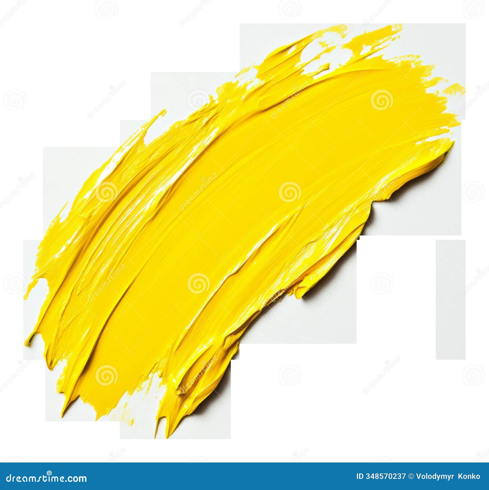 Bold Yellow Paint Stroke on Transparent Background, Abstract Art ...