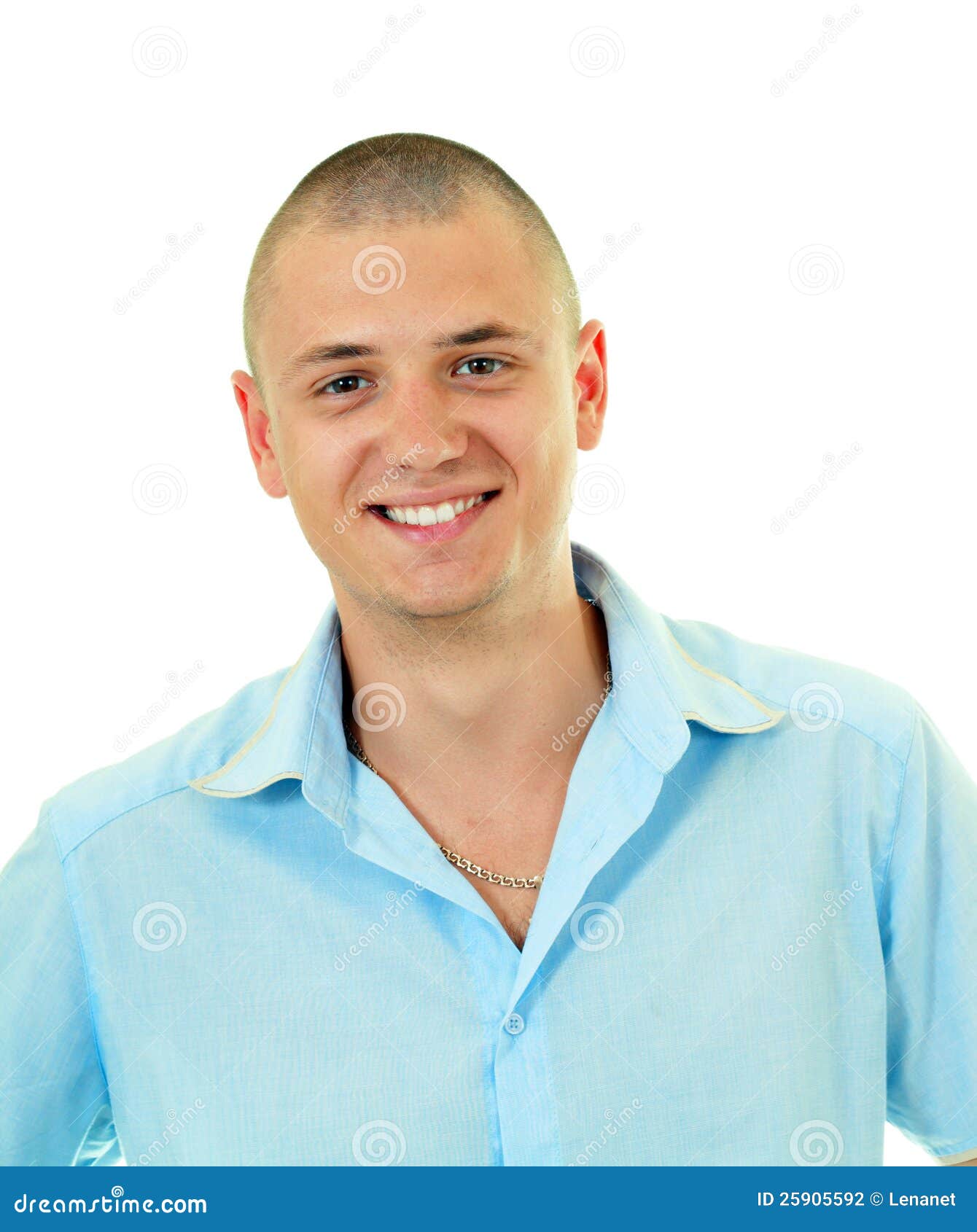 Bold young man standing stock photo. Image of happy, camera - 25905592