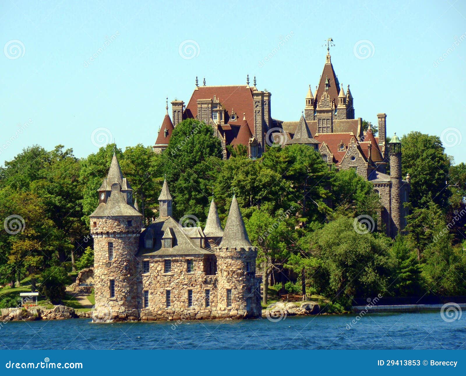 Boldt Castle in Thousand Island, New York Stock Image - Image of boat ...