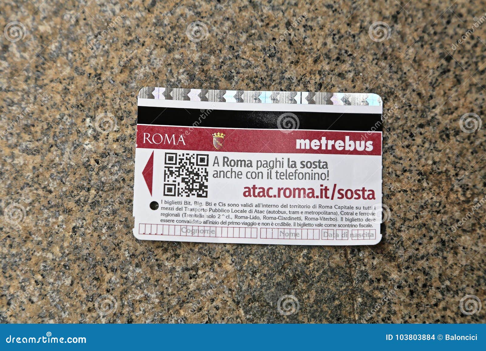 Boleto Del Transporte De Roma Imagen de archivo editorial - Imagen de ...