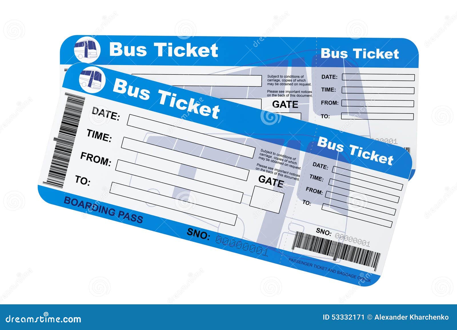 Boletos Del Documento De Embarque Del Autobús Stock de ilustración ...