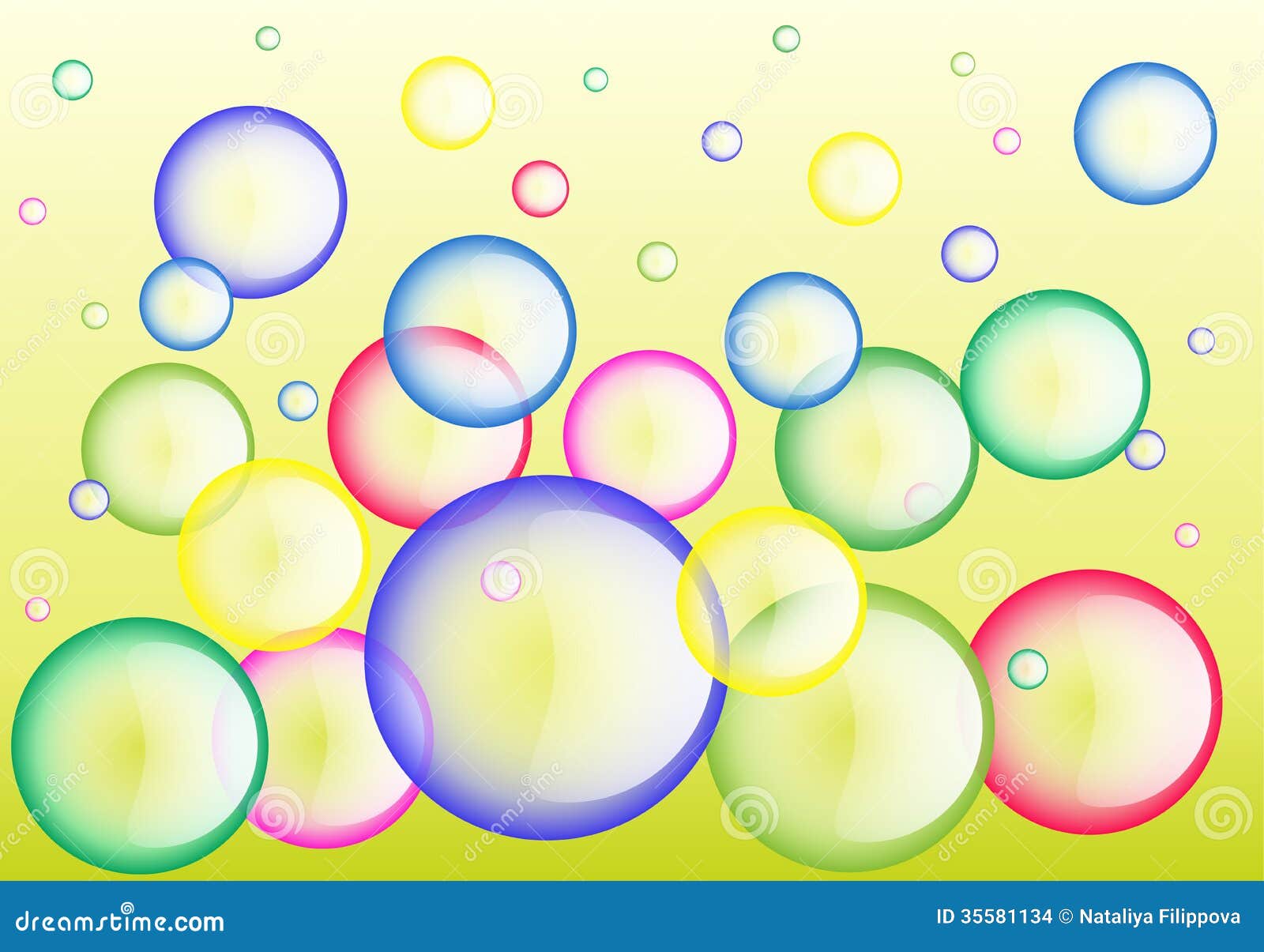 Bolhas coloridas ilustração do vetor. Ilustração de verde - 35581134