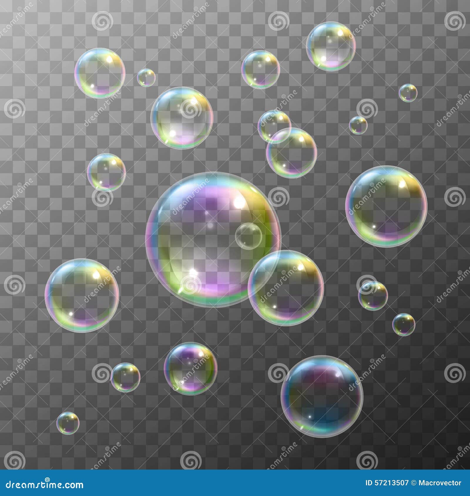 Bolhas de sabão ajustadas ilustração do vetor. Ilustração de sonho ...