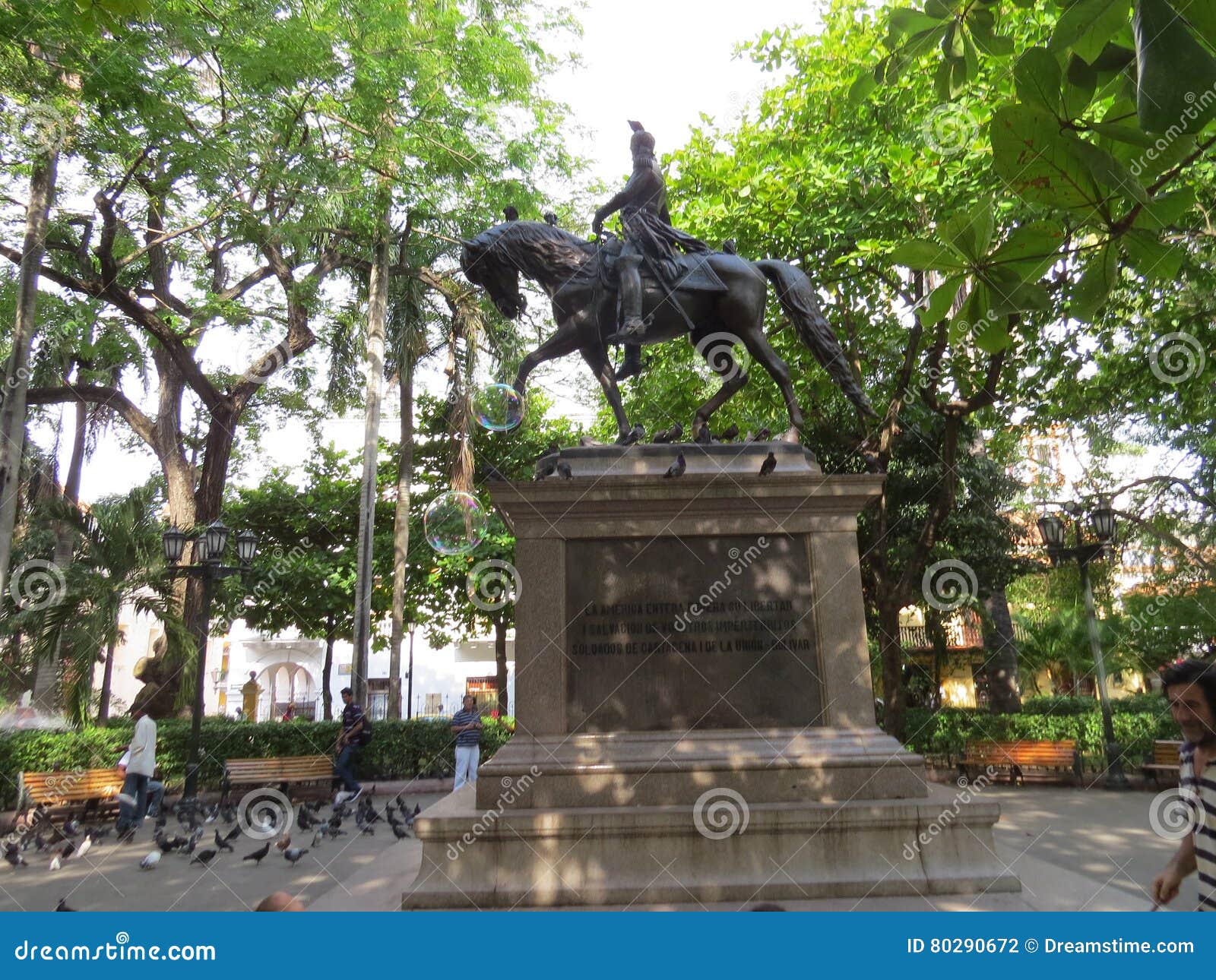 Bolivar in Cartagena editorial photography. Image of cartagena - 80290672
