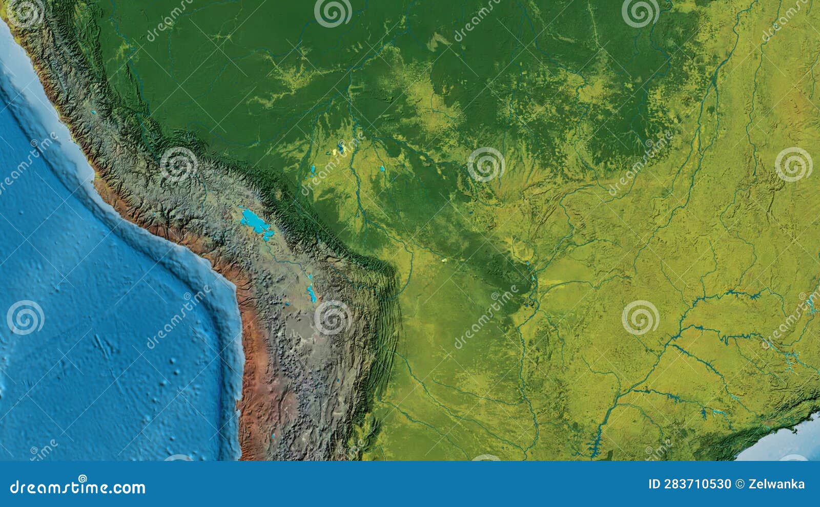 Bolivia Area. Topographic Map Stock Illustration - Illustration of ...
