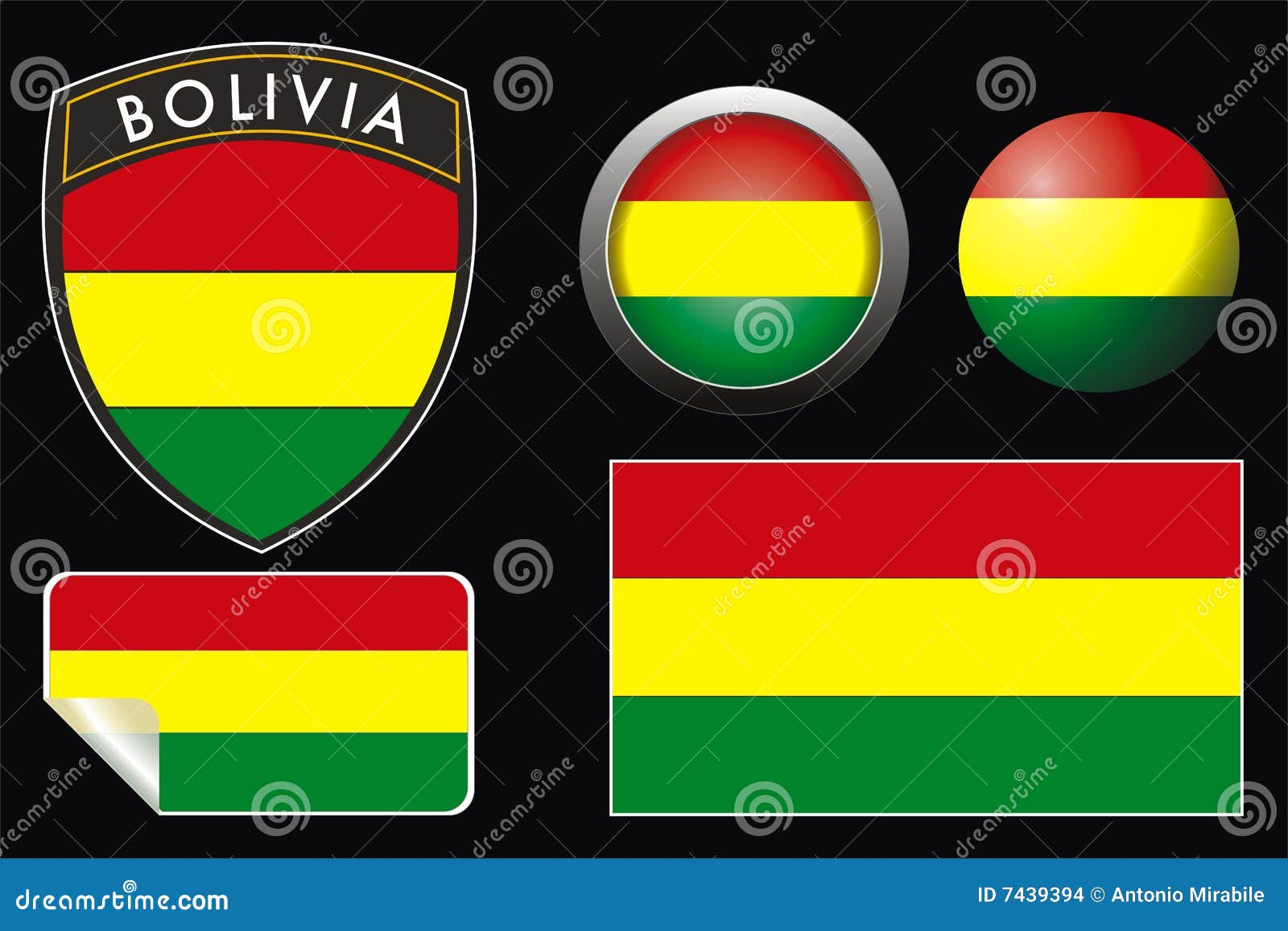Bolivia flag stock vector. Illustration of glow, symbol - 7439394