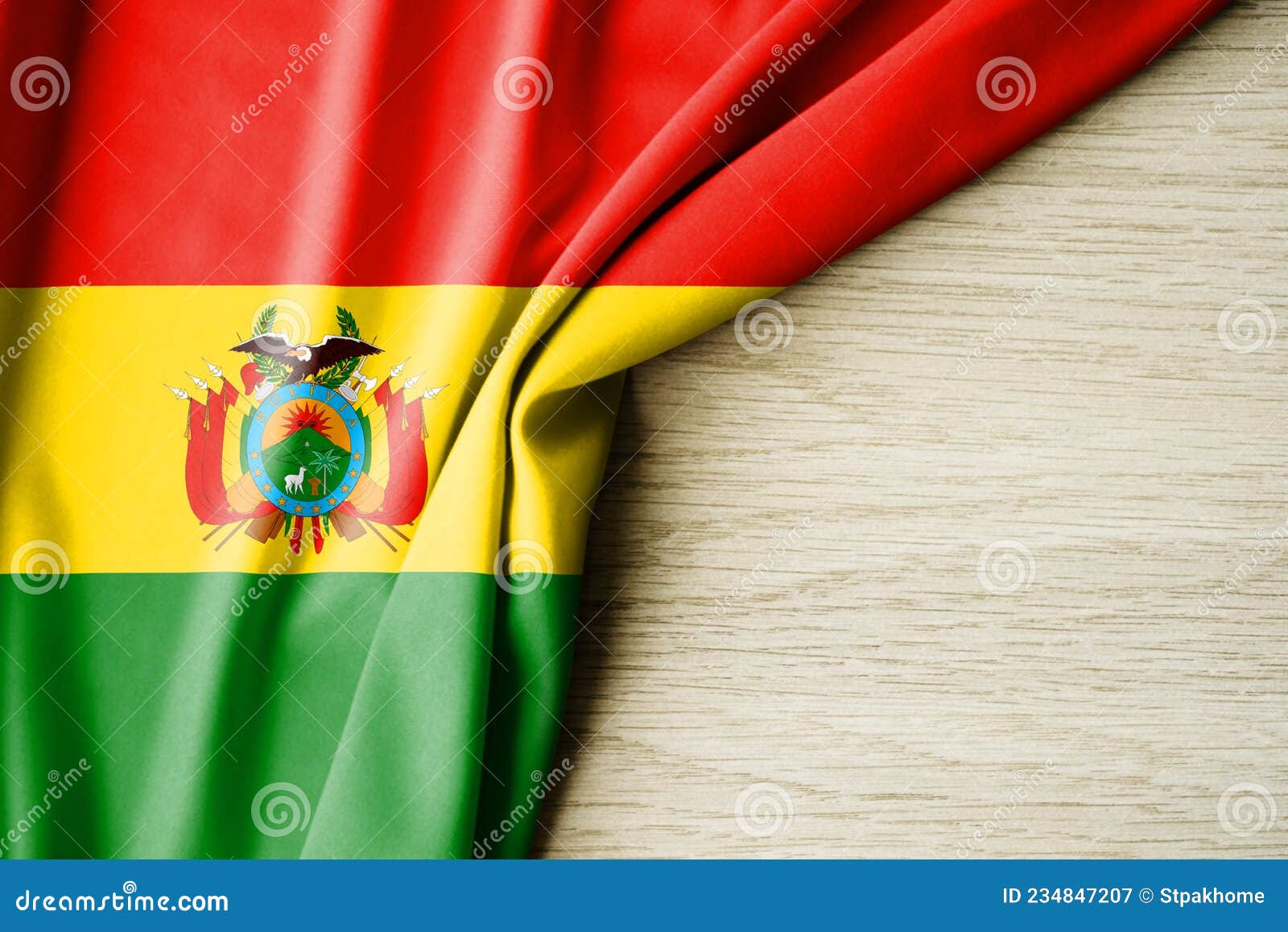 Bolivia Flag. Fabric Pattern Flag of Bolivia. 3d Illustration Stock ...