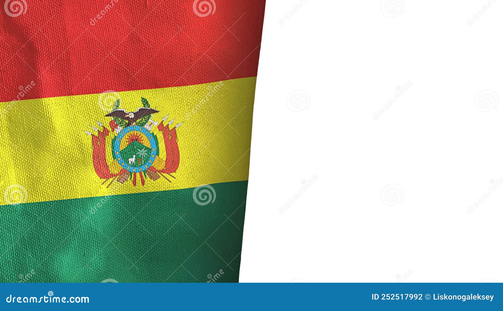 Bolivia Flag Isolated on White with Copyspace Stock Illustration ...