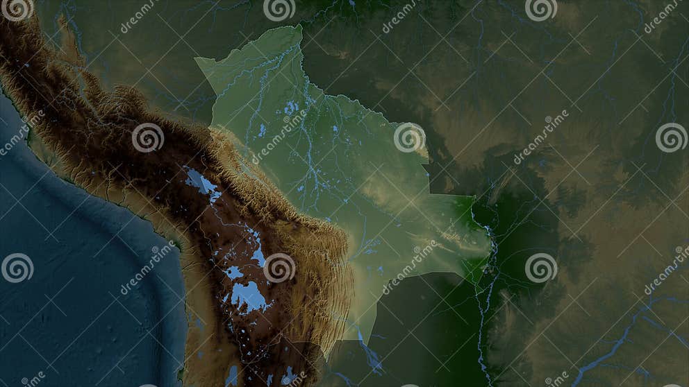 Bolivia Highlighted. Physical Stock Illustration - Illustration of ...