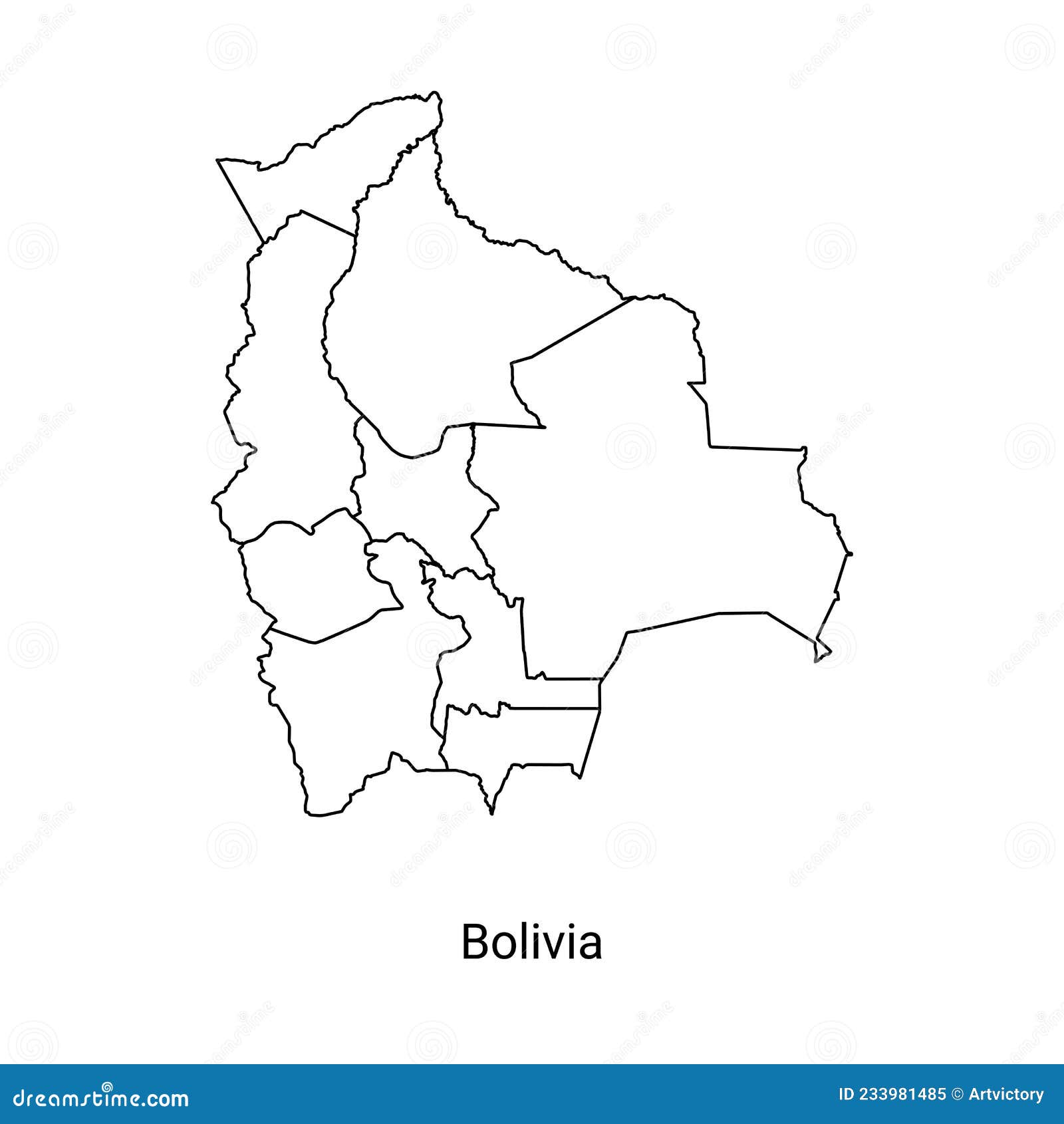 Bolivia Map Color Line Element. Border of the Country Stock Vector ...