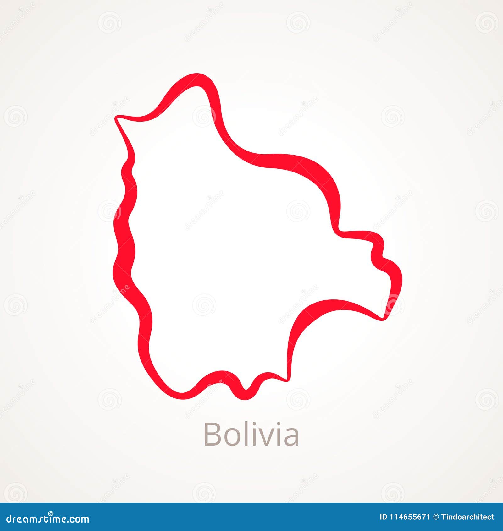 Bolivia - Outline Map Cartoon Vector | CartoonDealer.com #114655671