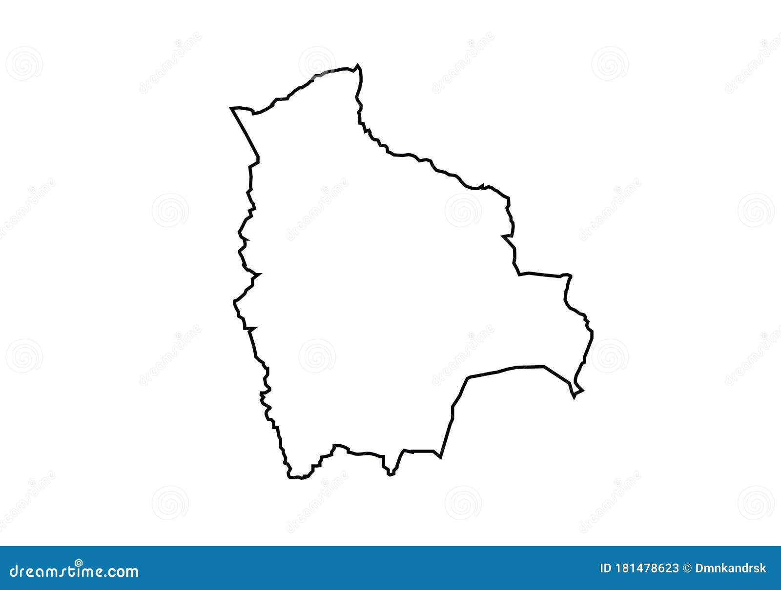 Bolivia Outline Map National Borders Stock Vector - Illustration of ...