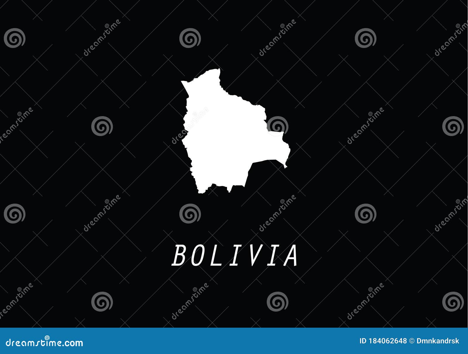 Bolivia Outline Map Country Shape State Borders National Symbol Flag ...
