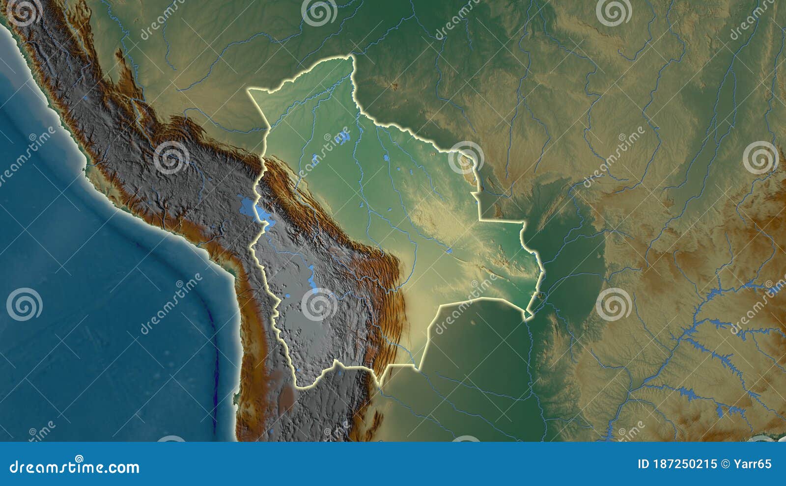 Bolivia - Relief. Composition Stock Illustration - Illustration of ...