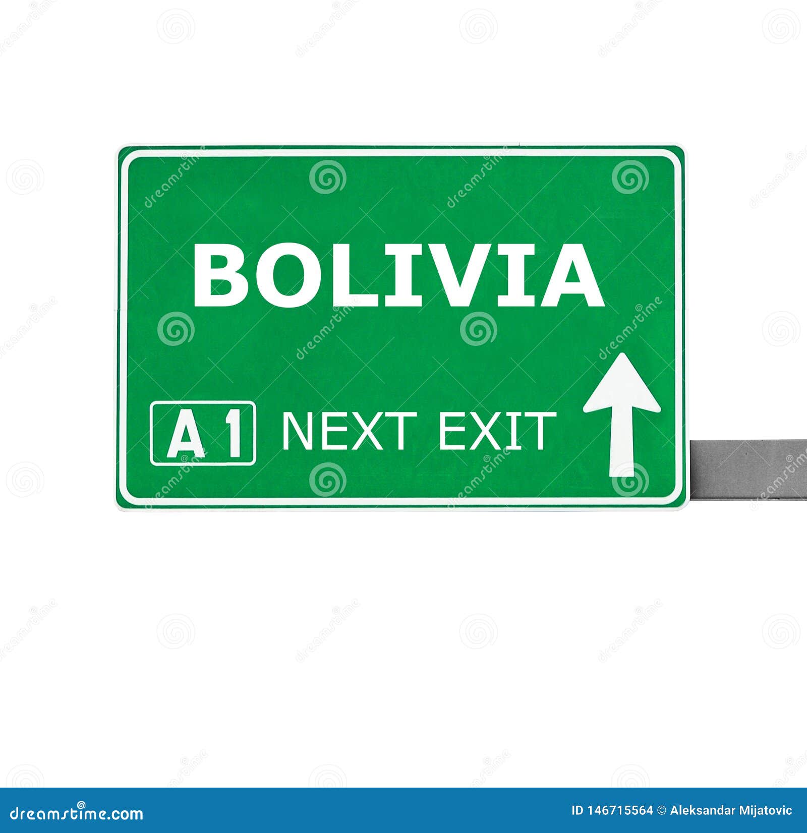 BOLIVIA Road Sign Isolated on White Stock Photo - Image of pointing ...